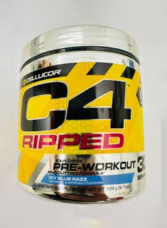 CELLUCOR C4 Ripped, Pre-workout, Icy Blue Razz, 189 grams, 30 servings ...