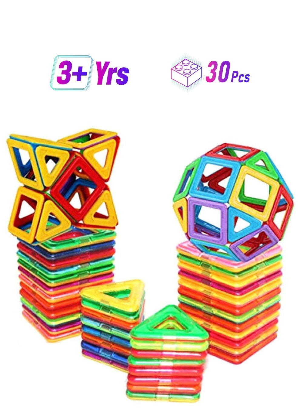 Tesco-Power 30-Piece Magnetic Building Blocks Set Unique Design And ...