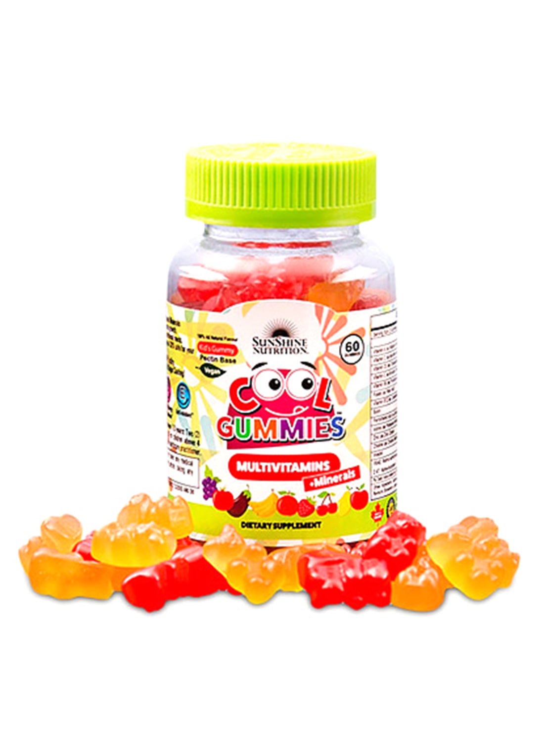 SUNSHINE NUTRITION Cool Gummies Multivitamins Minerals 60 Gummies ...