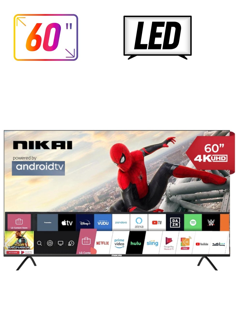 NIKAI 60 Inch 4K UHD Smart Android LED TV | Android OS | Smart Apps ...