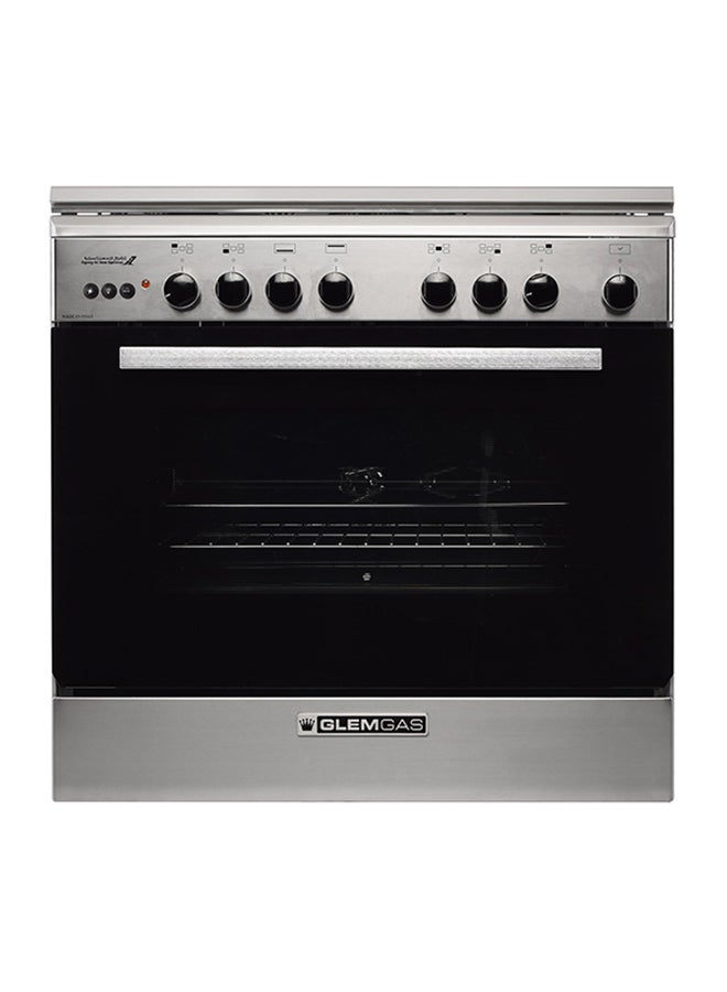GLEM 5-Burner Gas Cooker AL857GI FS Stainless Steel/Black | Best Price ...