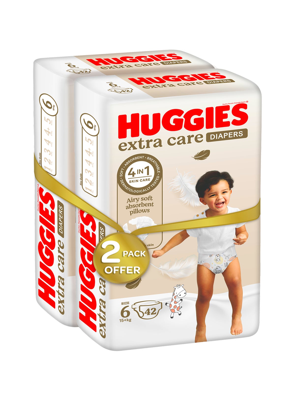 Huggies Extra Care, Size 6, 15+ kg, Twin Jumbo Pack, 84 Diapers | Best ...