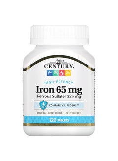 21st CENTURY Iron 65 mg Ferrous Sulfate, 120 Tablets Packaging May Vary ...
