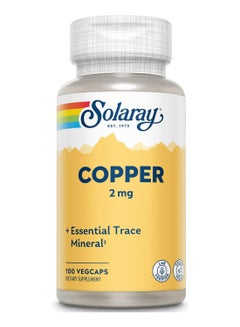 Solaray Copper 2 mg, 100 VegCaps Packaging May Vary | Best Price Egypt ...