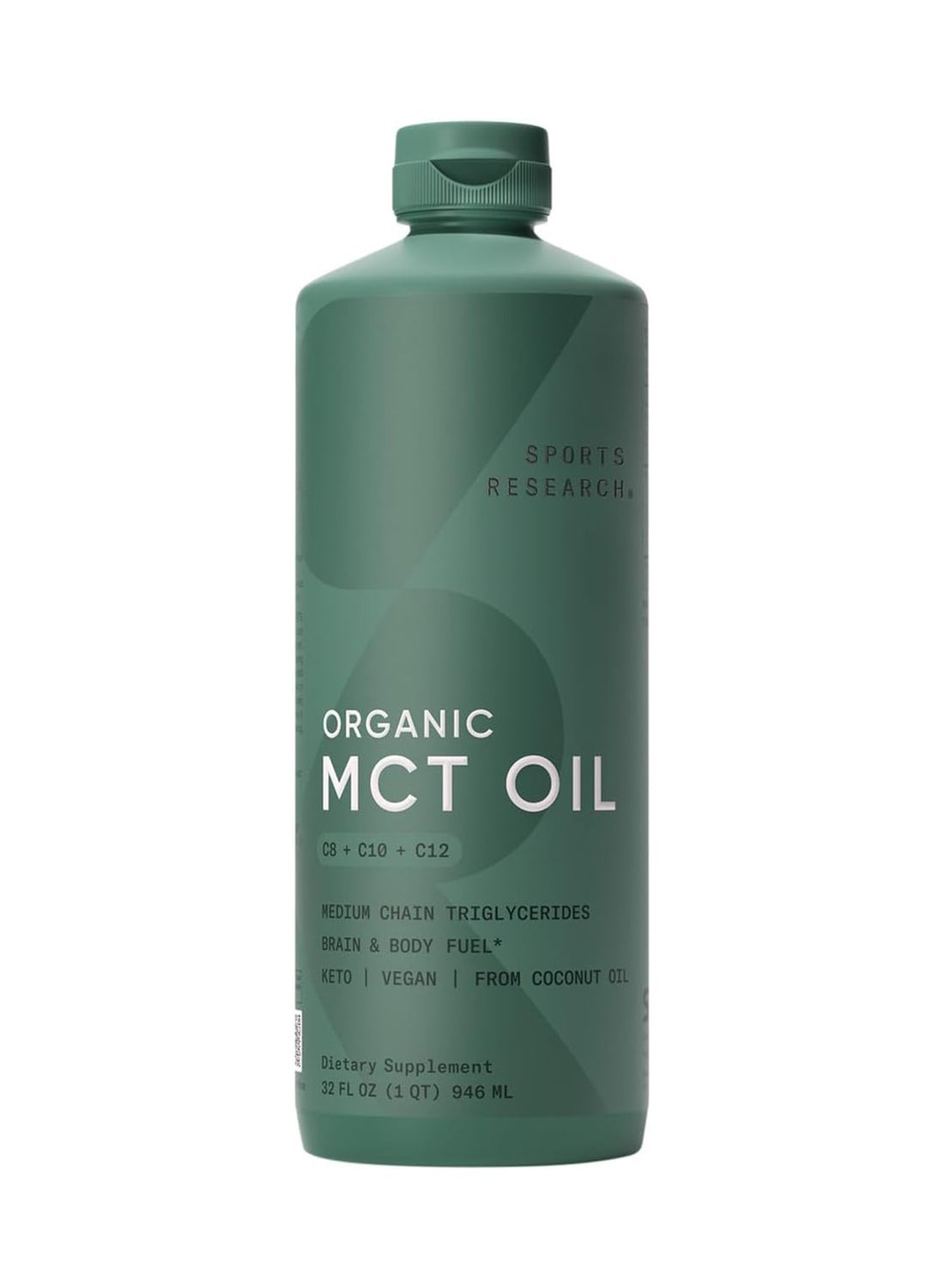 SPORTS RESEARCH Organic MCT Oil, (C8+C10+C12) 32 fl oz | Best Price KSA | Riyadh, Jeddah