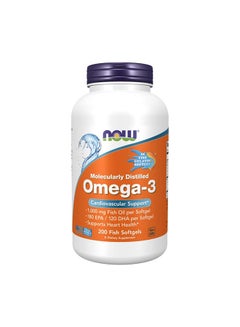 Now Foods Omega-3 1000mg, Molecularly Distilled 200 Softgels KSA ...