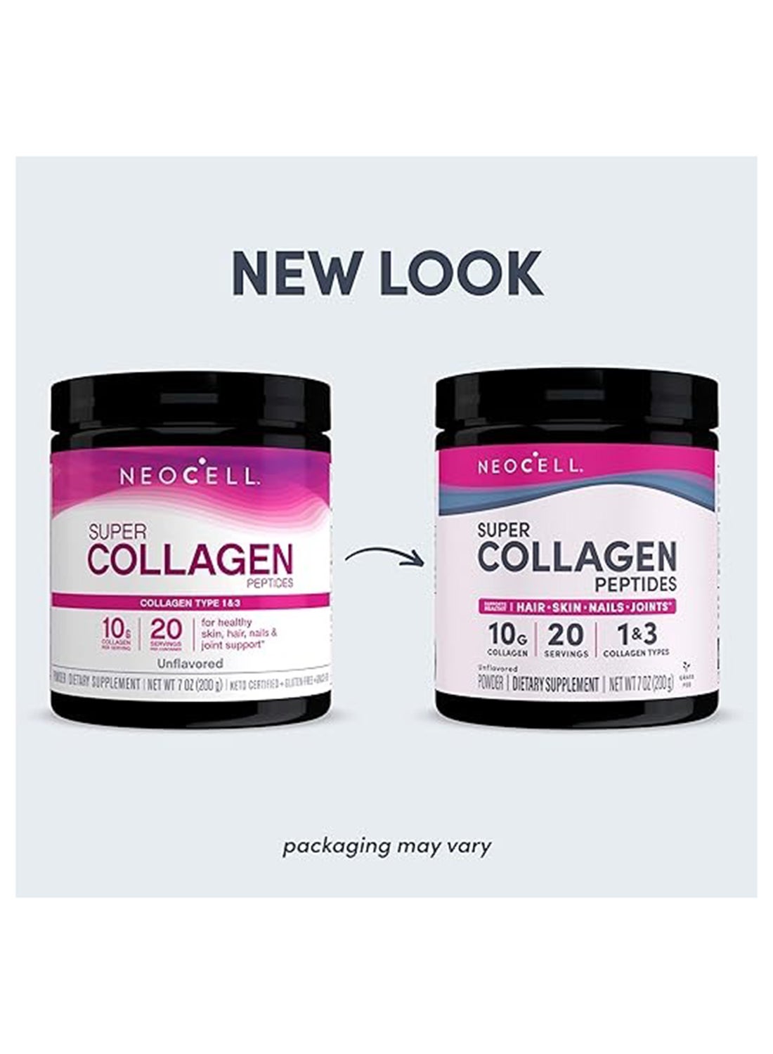 NEOCELL Super Collagen Peptides, Unflavored 7 oz Packaging may vary ...