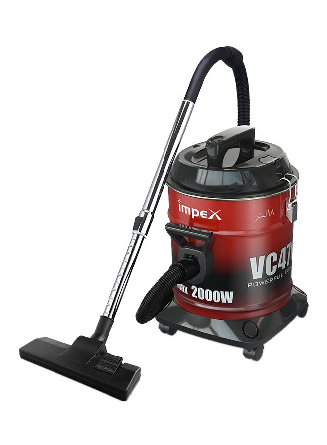 Impex Multipurpose Dry Vacuum Cleaner, Large 18 Liter Dust Capacity ...