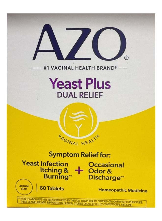 AZO AZO Yeast Plus Dual Relief Tablets, , FSA/HSA Eligible, Yeast ...
