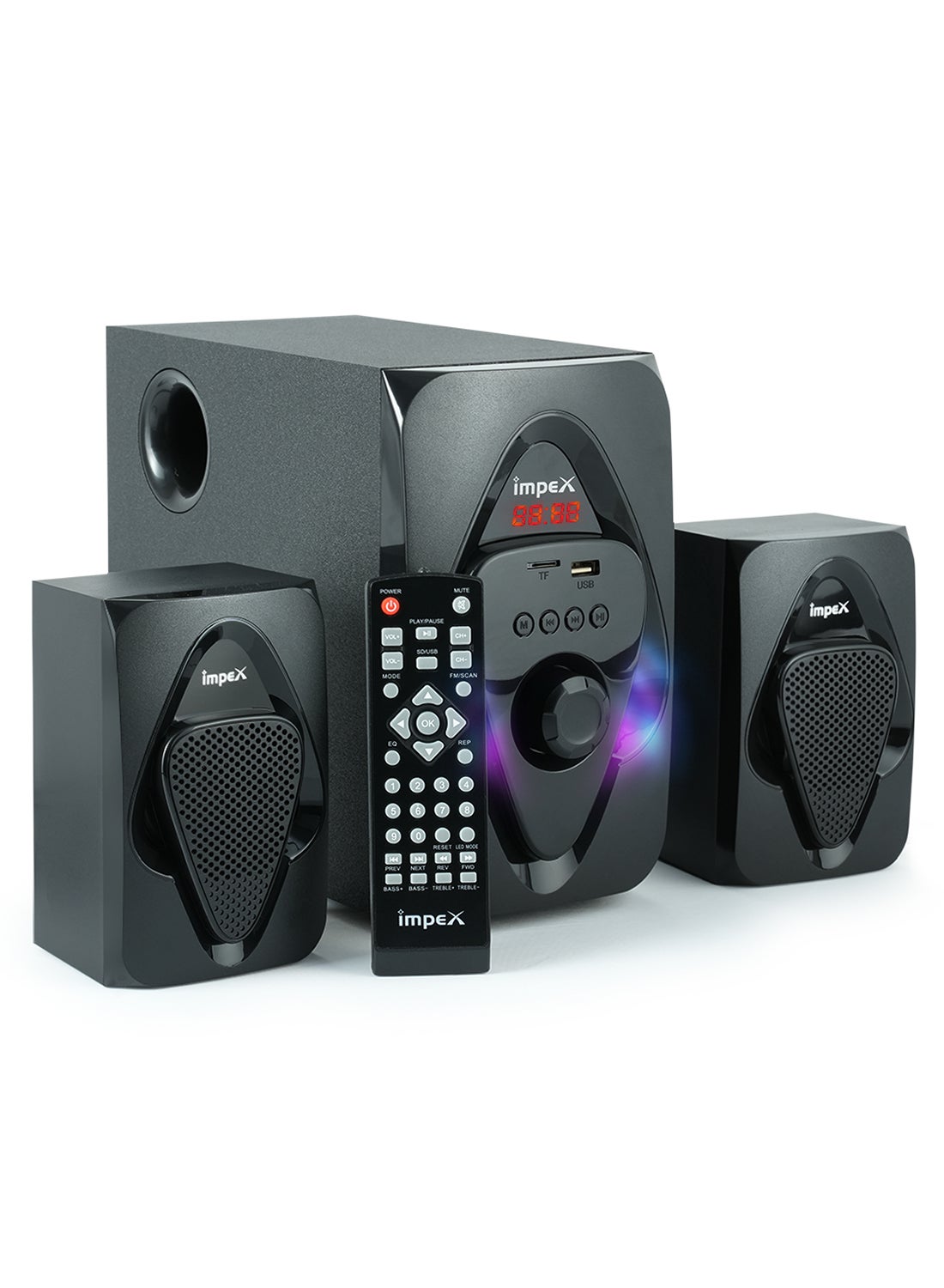 Impex Micro R1 2.1 Channel Multimedia Speaker System With 2000 W PMPO ...