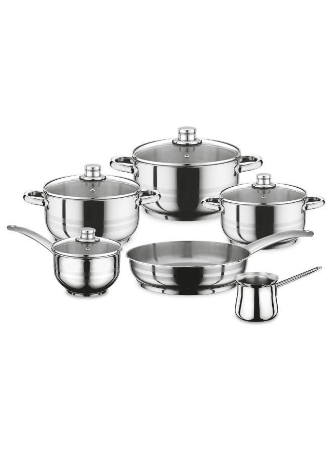 Prestige Prestige Stainless Steel 12 Piece Cookware Set Stainless Steel ...