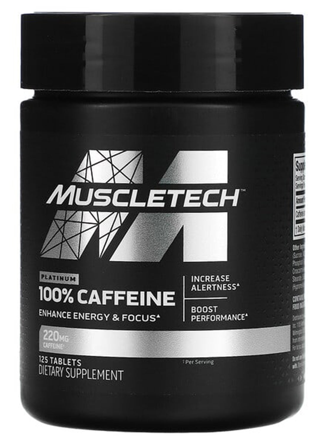 Caffeine Supplements Muscletech Platinum 100% Caffeine 125 Tablets ...