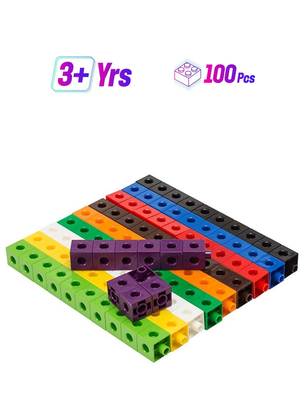 Generic 31839 100-Piece Linking Cube Building Set 100 3+ Years | Best ...