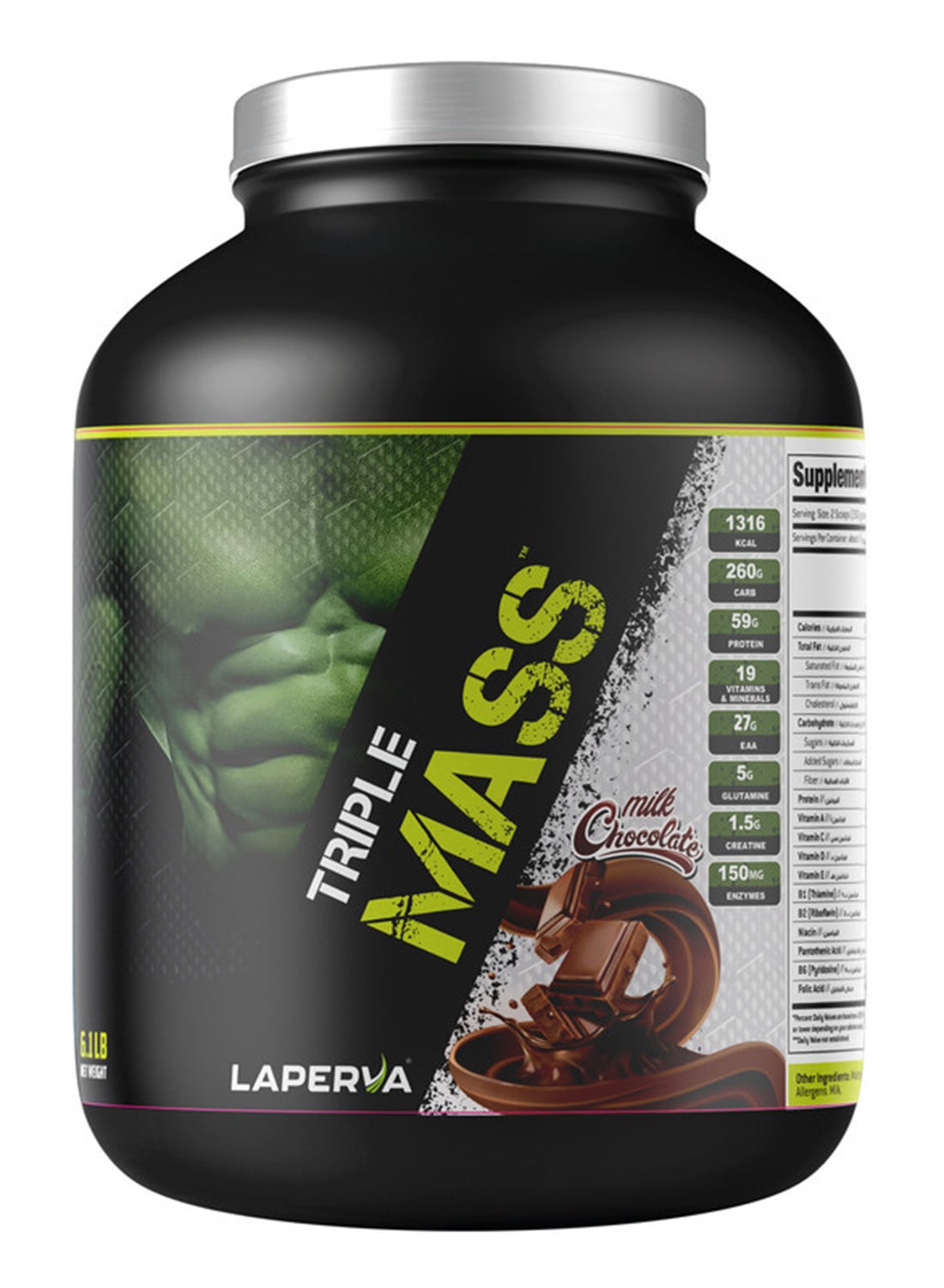 Laperva Triple Mass Gainer Protein Milk Chocolate Flavor 6.1Lb | Best ...