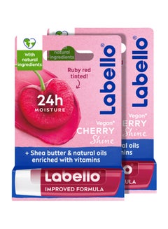 Labello Pack Of 2 Moisturizing Lip Balm Cherry Shine 4.8grams | Yellow ...