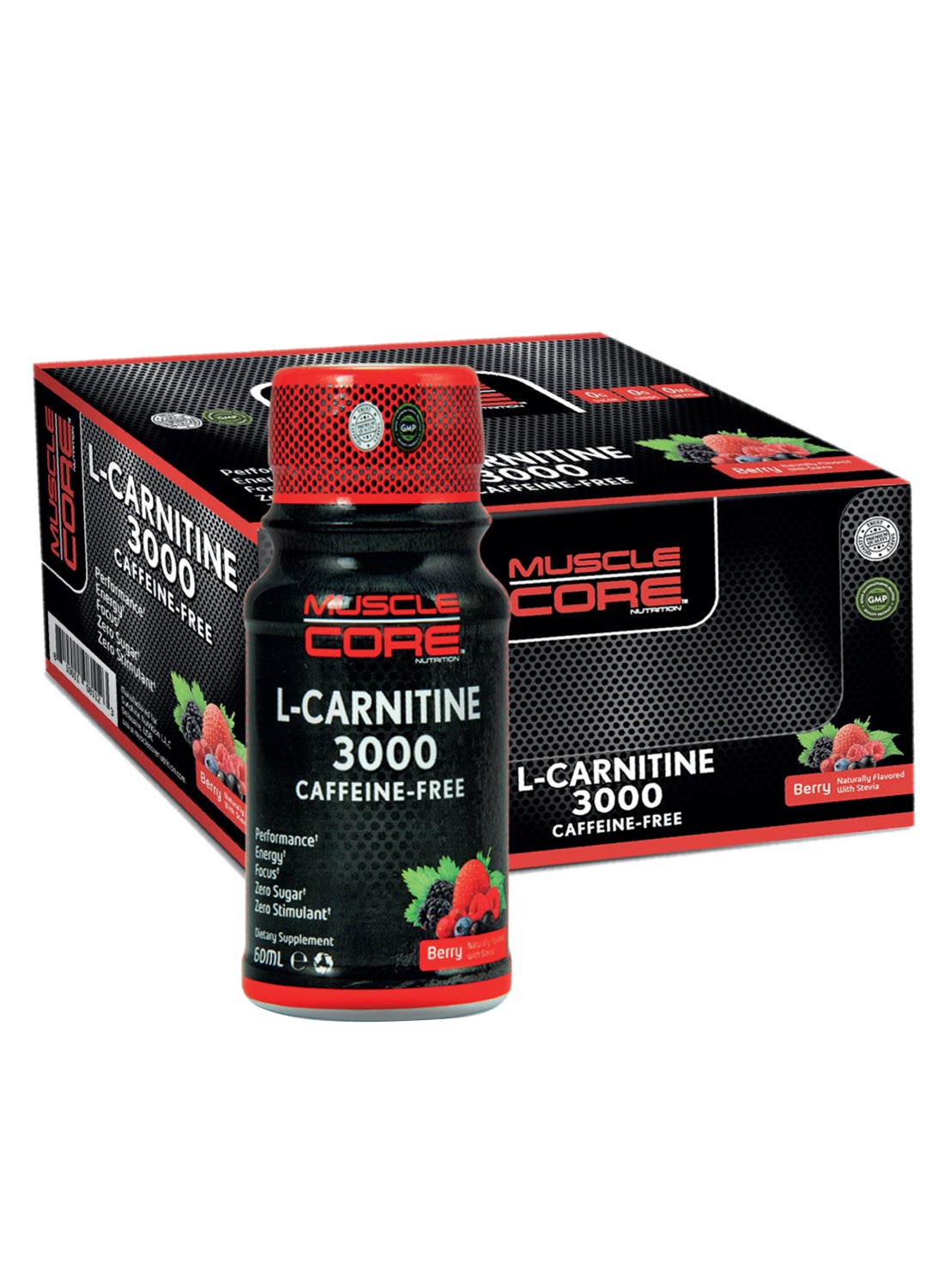MUSCLE CORE Nutrition L-Carnitine 3000Mg Berry, 60 ml - Pack Of 12 ...