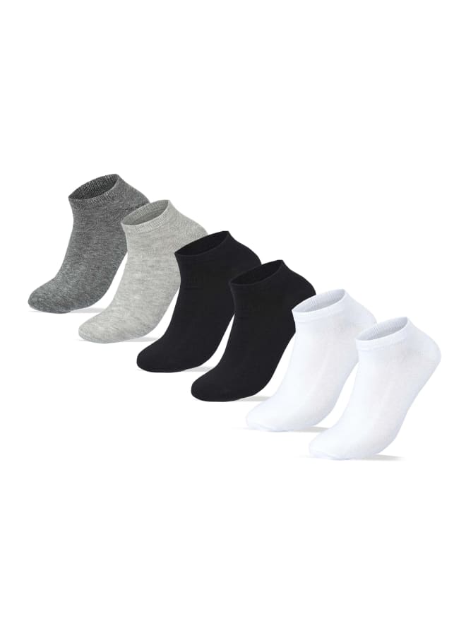 SAM SOCKS Men Set Of 6 Ankle Socks Plain Multicolour | Best Price Egypt ...