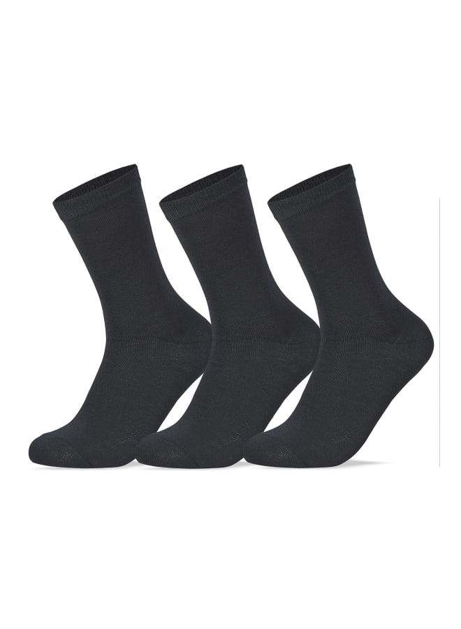 SAM SOCKS Women Set Of 3 Classic Long Socks Plain Black | Best Price ...