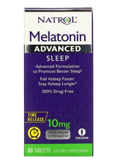 NATROL Natrol, Advanced Sleep Melatonin 10 mg Time Release, 60 Tablets ...