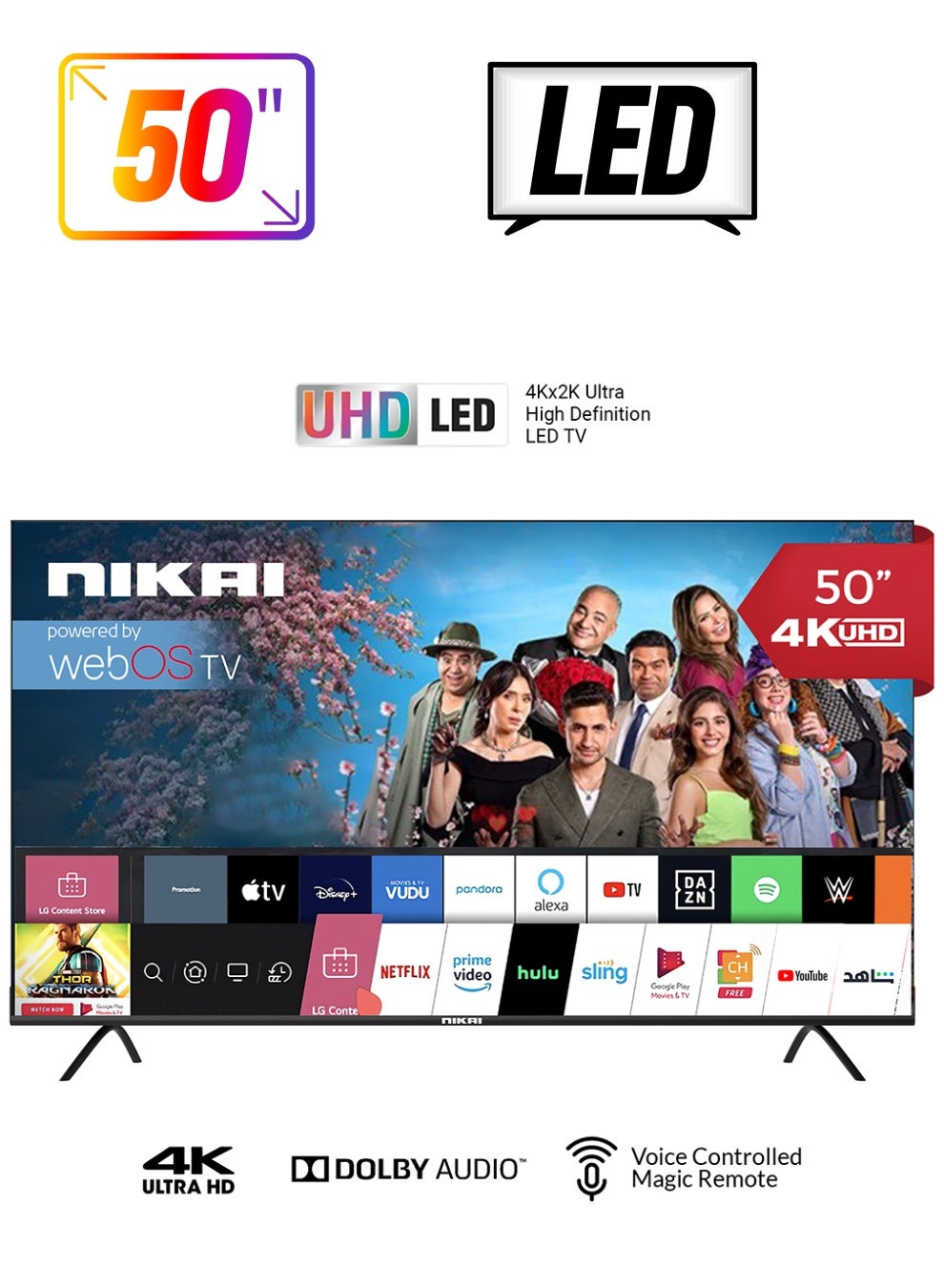 NIKAI 50 Inch UHD LED WebOS Smart Tv Platinum Series, Magic Remote ...