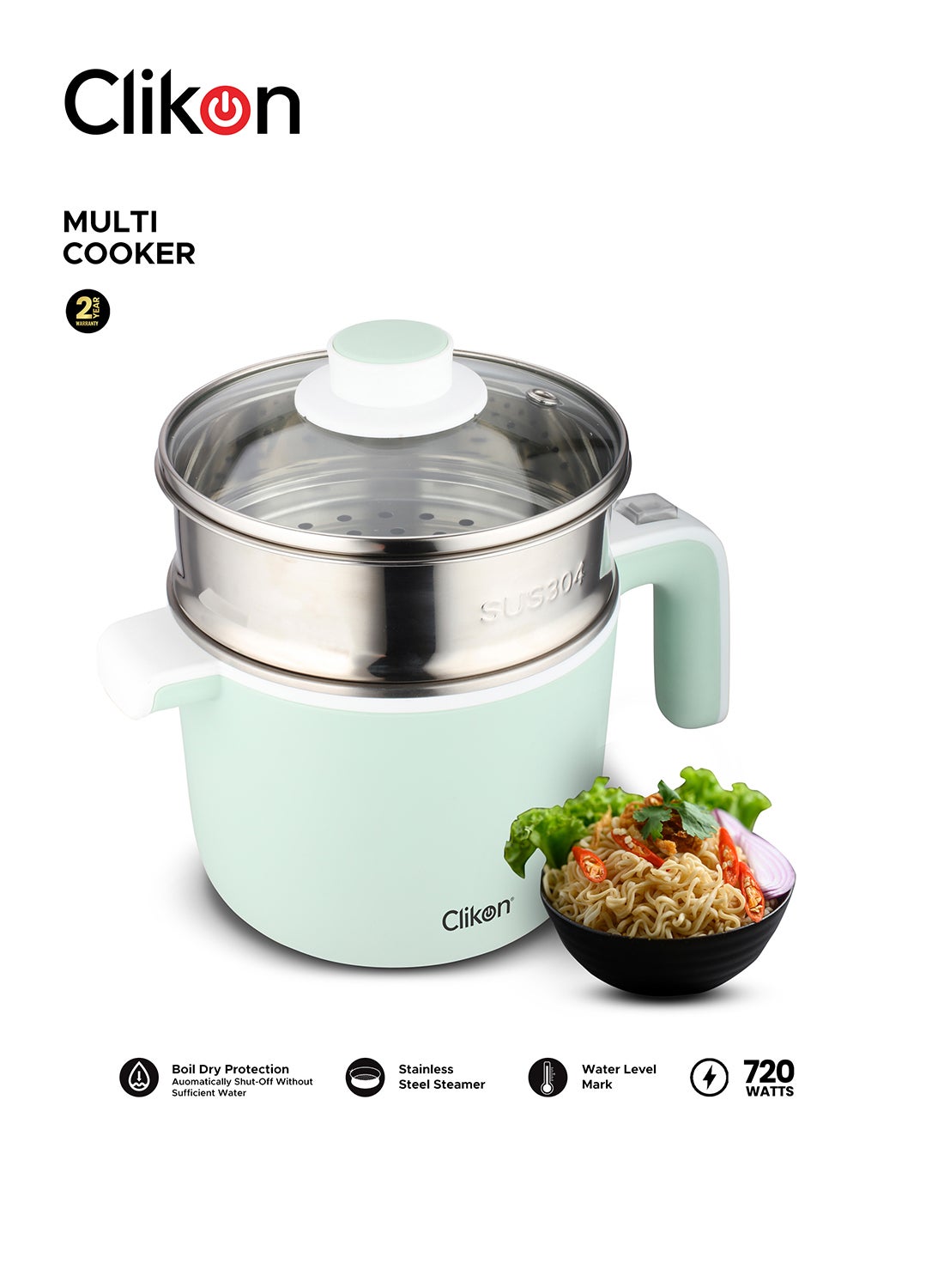 Clikon Multi Functional Cooker 1.2 L 720 W CK4274 green | Best Price ...
