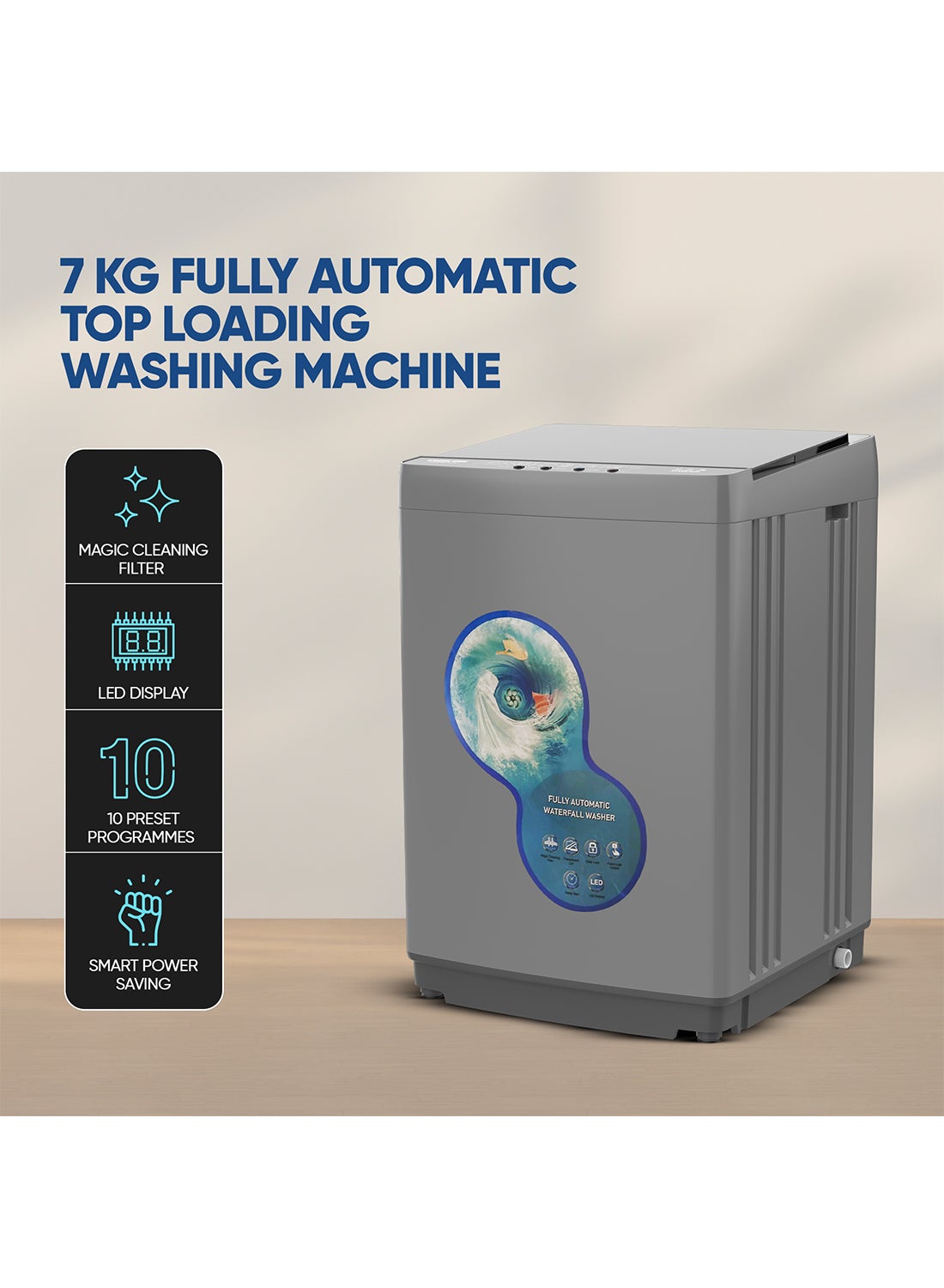 NIKAI 7Kg Fully Automatic Top Loading Washing Machine, Auto Balance ...