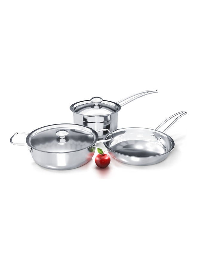 DELICI 5-Piece Stainless Steel Cookware Set DSK 5W Oven Safe ...