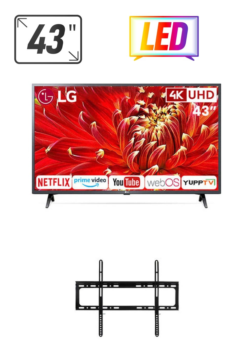 LG 43 Inch Full HD LED Smart TV With TV Wall Mount 43LM6370PVA Black ...