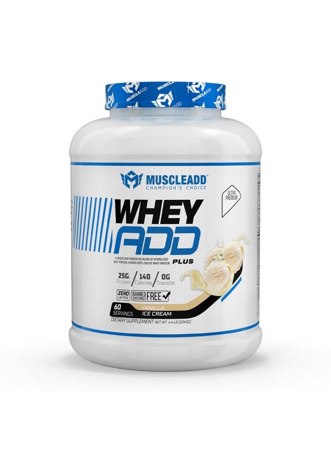 MUSCLEADD Muscle Add Whey Add-60Serv.-2040G-Vanilla Ice Cream | Best ...