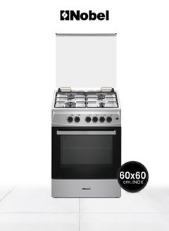 Nobel 60 x 60 Gas Cooker, 4 Gas Burner, Gas Oven & Gas Grill, 6 Knob ...