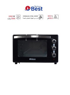 Techno Best Electric Oven With Double Glass Door 60 L 2000 W BEO-060 Black KSA | Riyadh, Jeddah