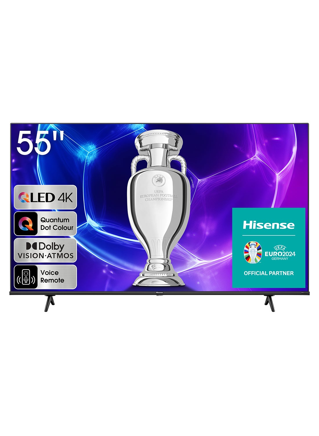 Hisense QLED U6 4K Smart TV 55 Inch E7K Series With Quantum Dot Colour, VIDAA Voice, Dolby ...