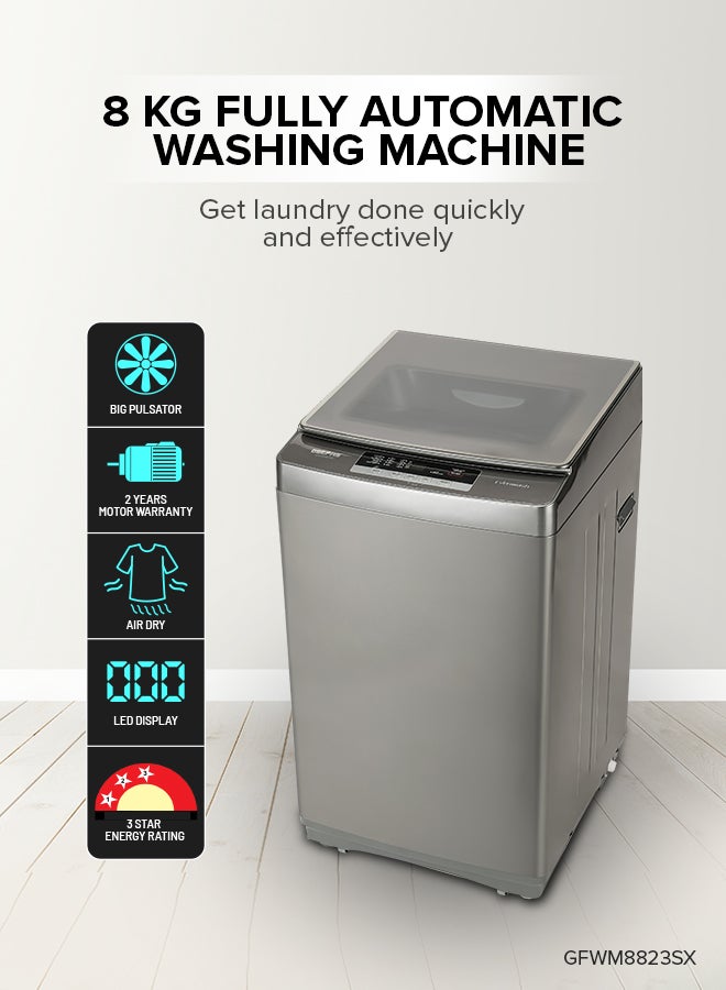 GEEPAS 8 KG Fully Automatic Washing Machine| Fully Digital Control and ...