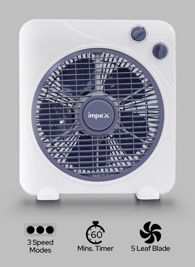 Impex 10 Inch Box Fan Table Fan With 3 Speed Modes, 60 Minute Timer ...