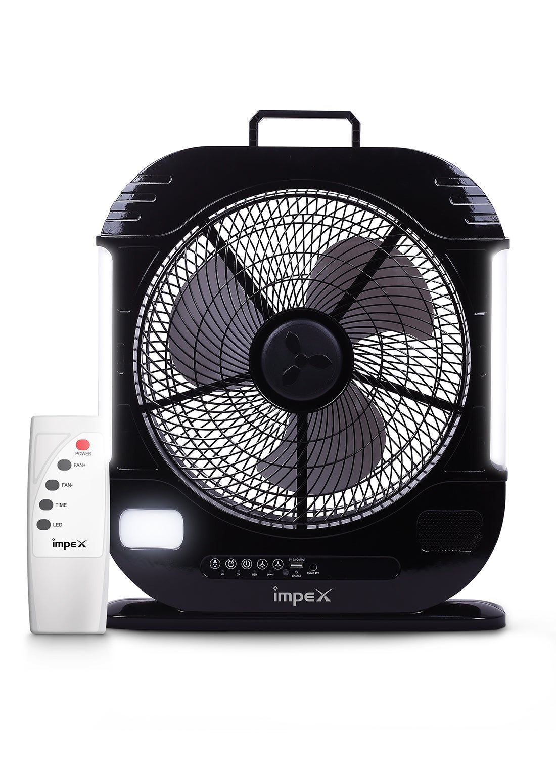 Impex 12 inch 3 Blade Rechargeable Fan LED Light with Remote Control ...