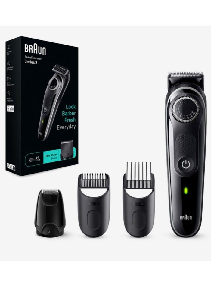 BRAUN Series 3 Beard Trimmer with Ultra Sharp Blade, 40 Length Settings ...