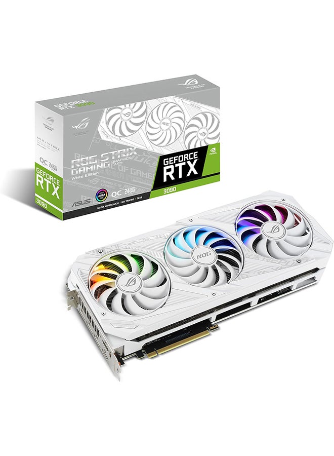 ASUS ROG STRIX NVIDIA GeForce RTX 3090 White OC Edition Gaming Graphics ...