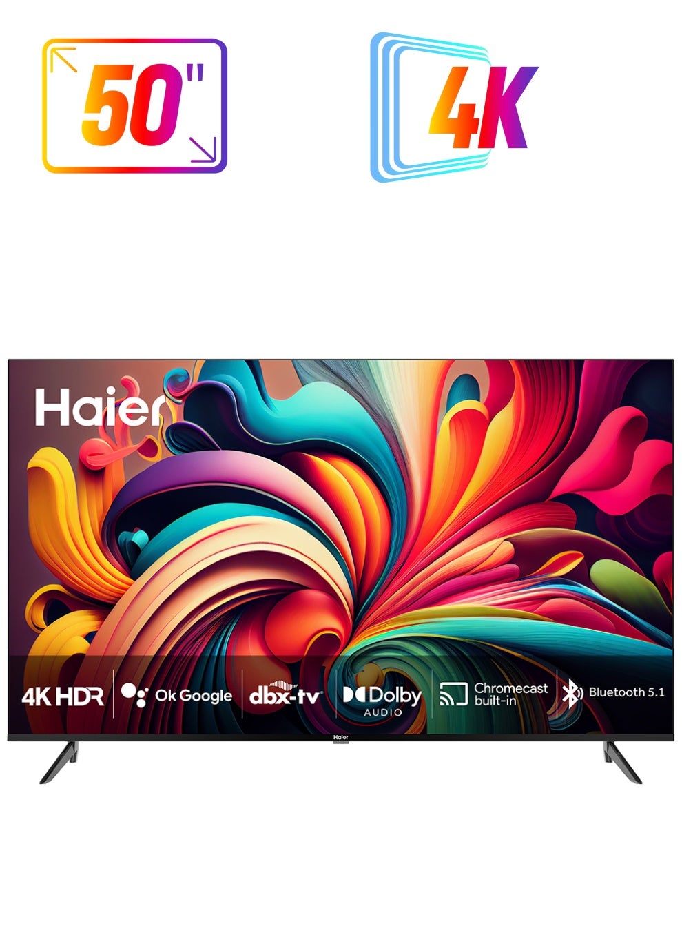 Haier 50 Inch 4K Smart TV | Android | HDR | Native 60HZ Refresh Rate ...