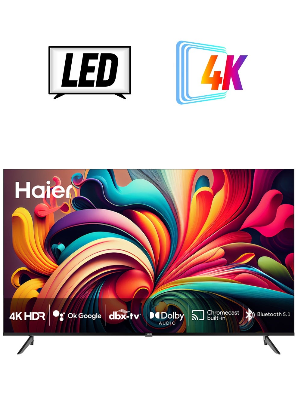 Haier 65-Inch Smart TV Android 4K UHD H65K800UG Black | Best Price KSA ...