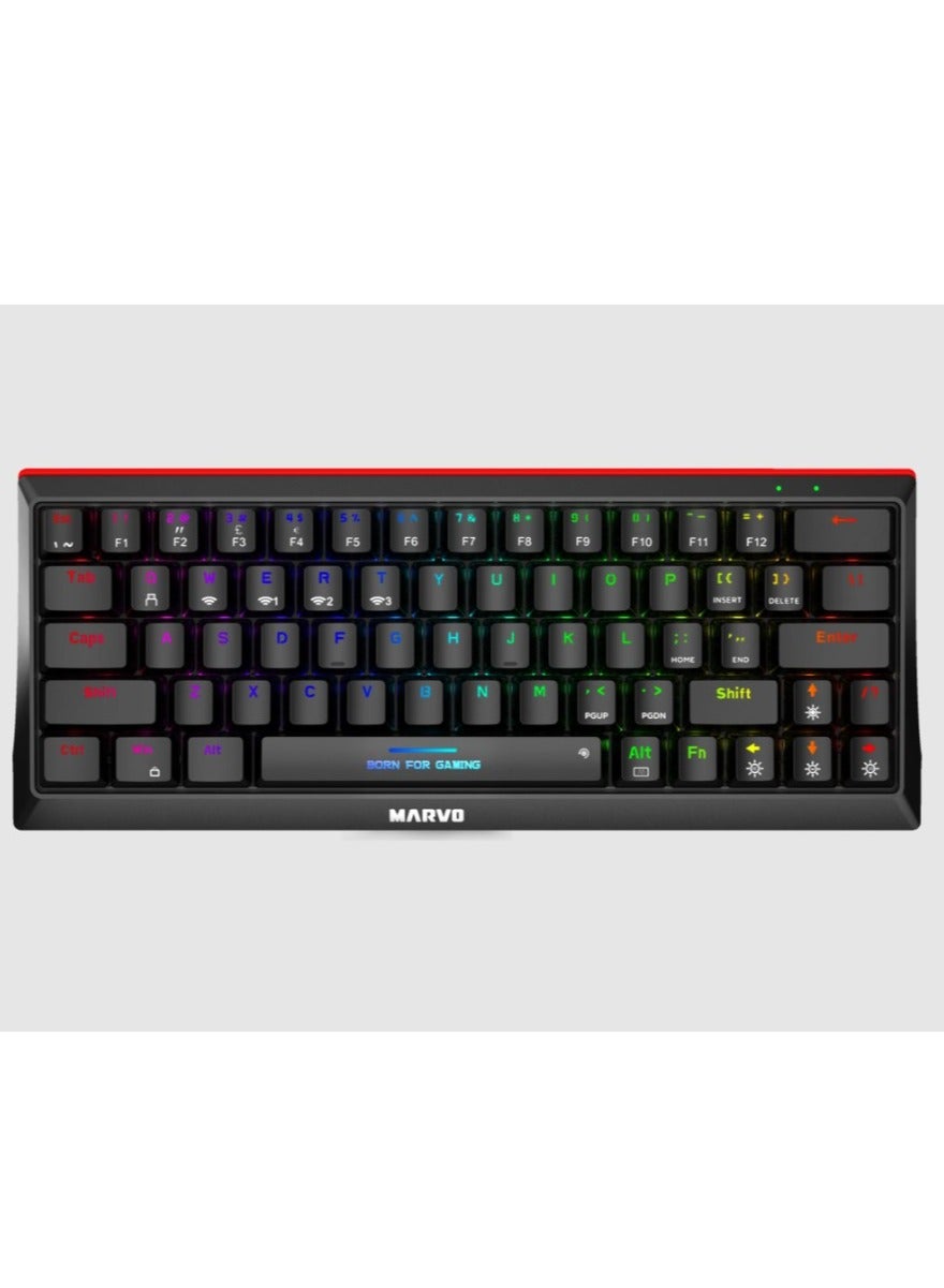 MARVO MARVO KG962W EN-B Wireless Gaming Keyboard with Detachable USB ...