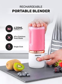 GEEPAS Rechargeable Portable Juicer With Stainless Steel Six Blades, 1 ...
