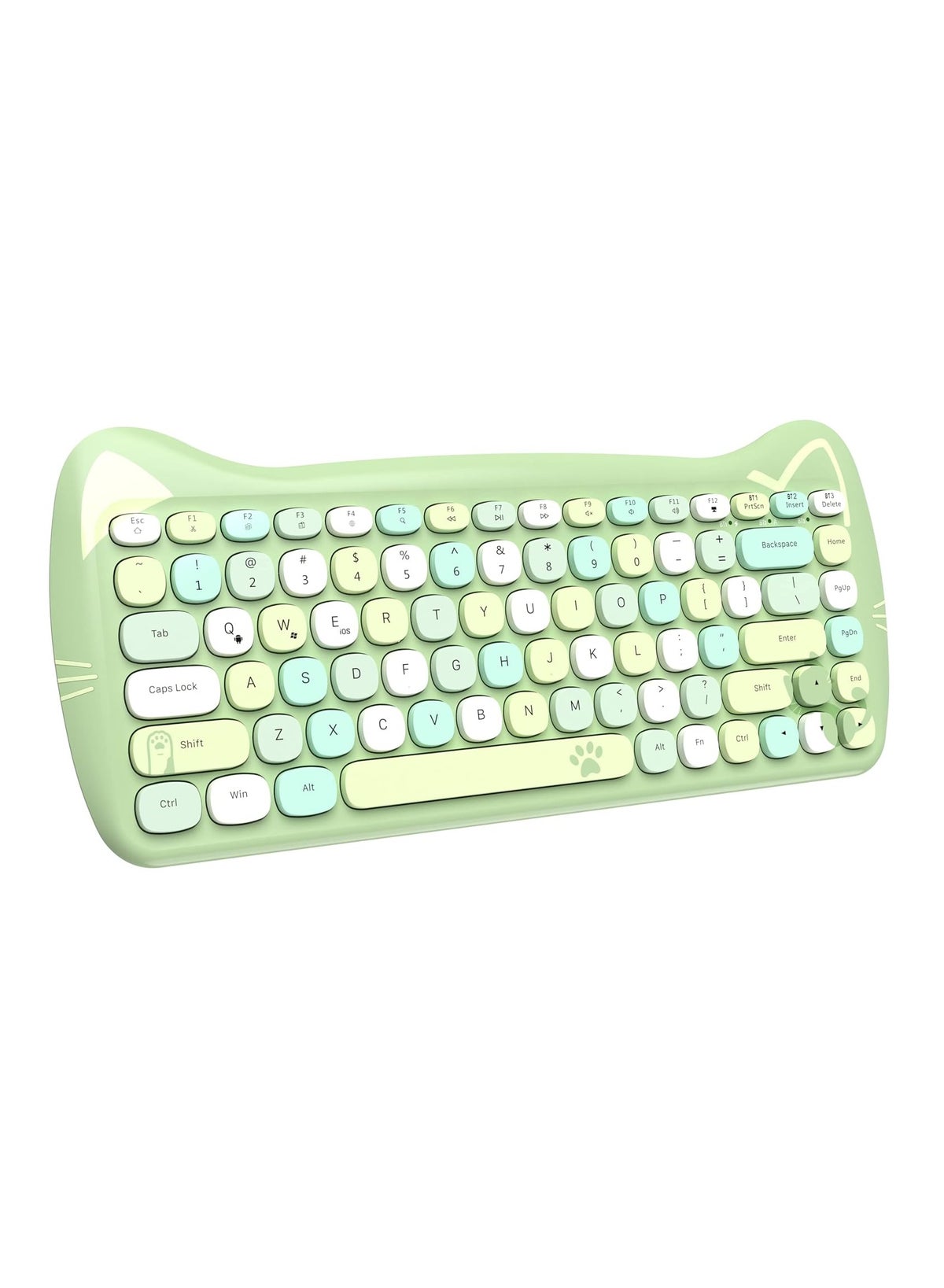 Ajazz 3060i Wireless Cute Computer Keyboard Lovely Cat Retro Silent ...