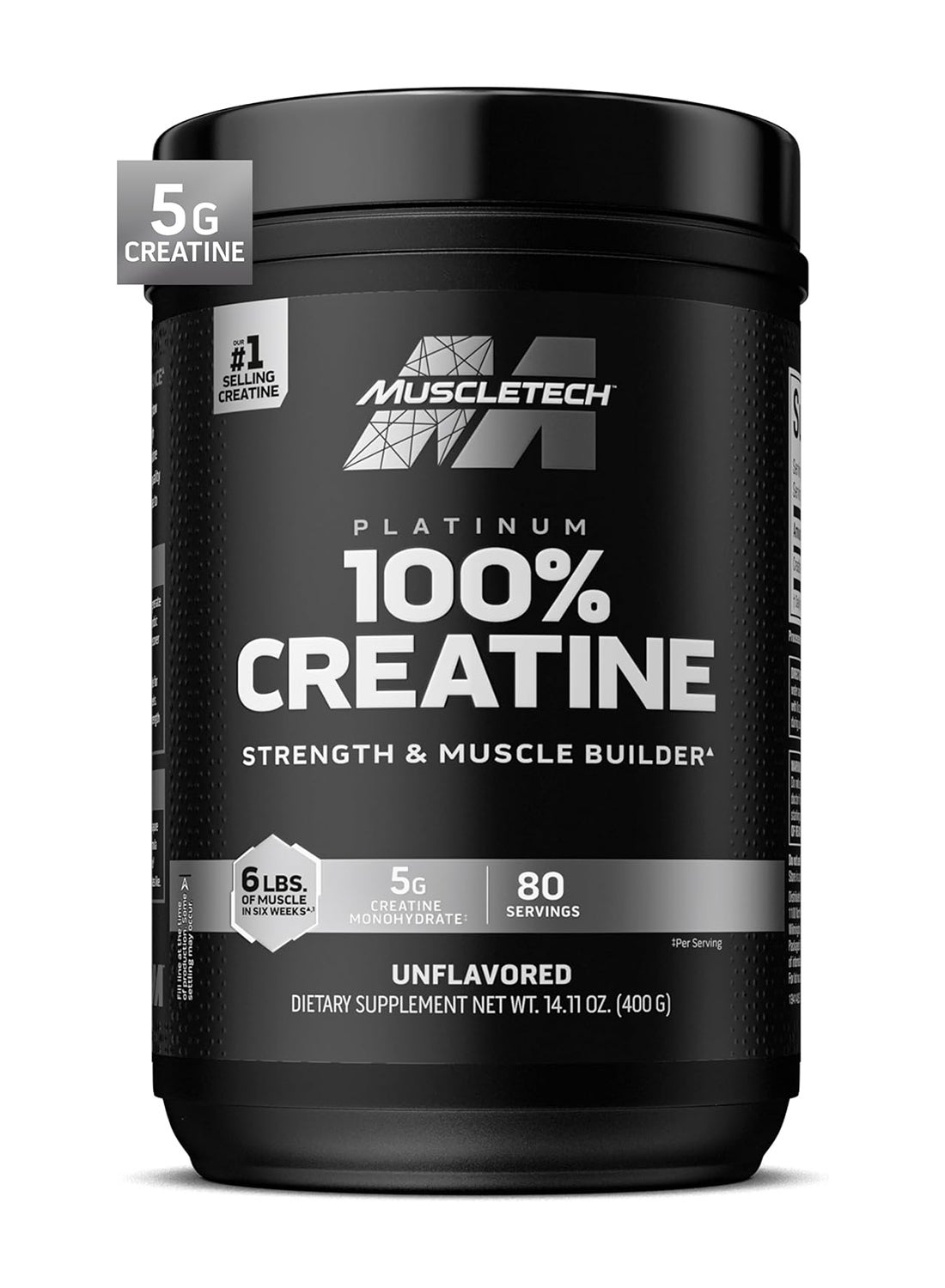 MuscleTech Platinum 100% Creatine Unflavoured 80 Servings 400g | Best ...