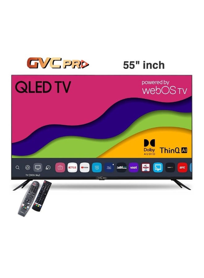تسوق جي في سي برو وتلفزيون QLED ذكي مقاس 55 بوصة من GVC Pro، نظام WebOS ...