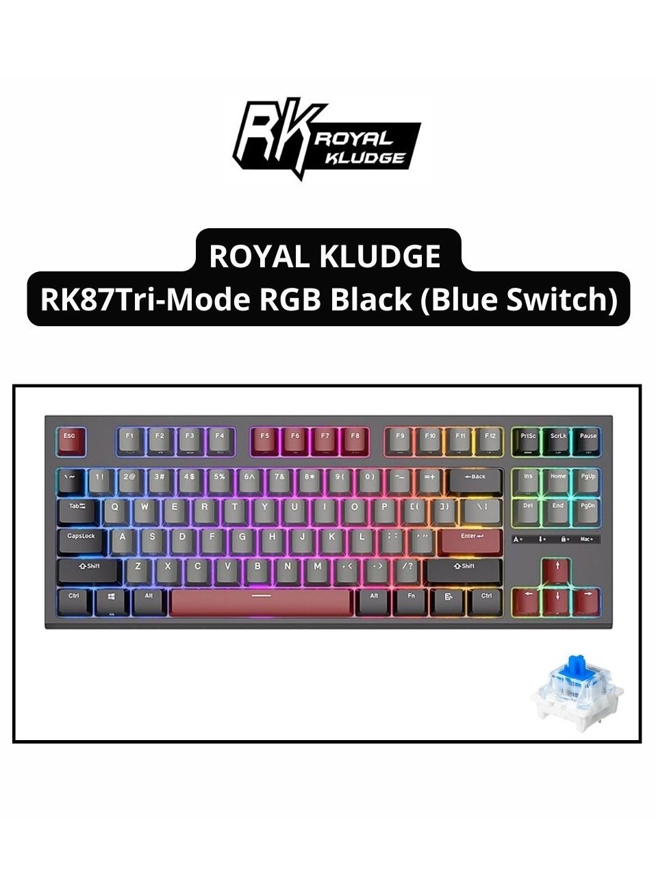 Royal Kludge Royal Kludge RK-R87 Single-Mode RGB 87 Keys Hot Swappable ...