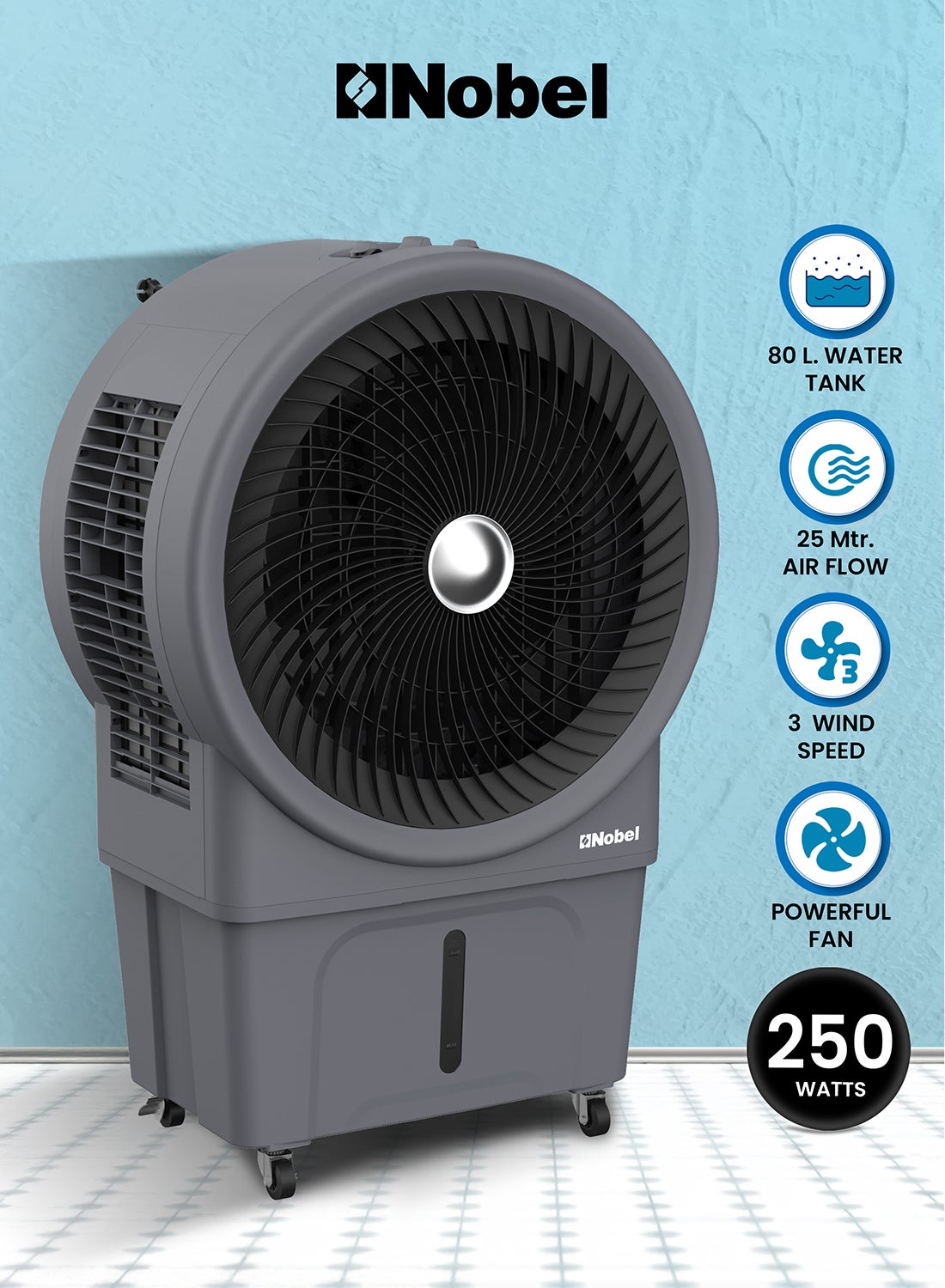 Nobel Air Cooler 80 Ltrs Water Tank, Mechanical Typhoon Cooling ...