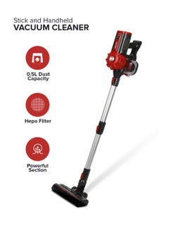 GEEPAS Stick and Handheld Vacuum Cleaner Cyclonic Filtration System ...