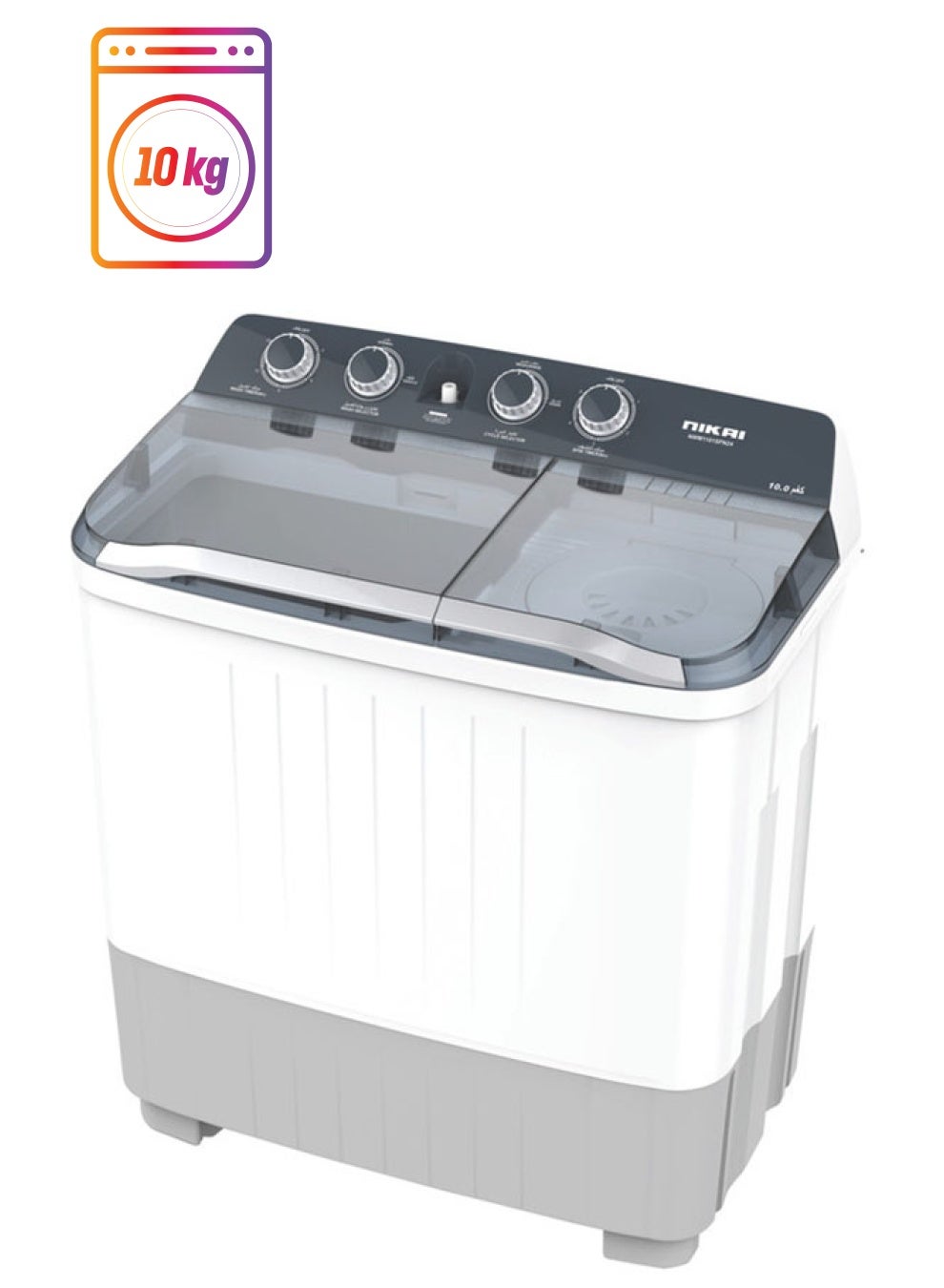 NIKAI Semi Automatic Twin Tub Washing Machine Silent Operation Rust ...