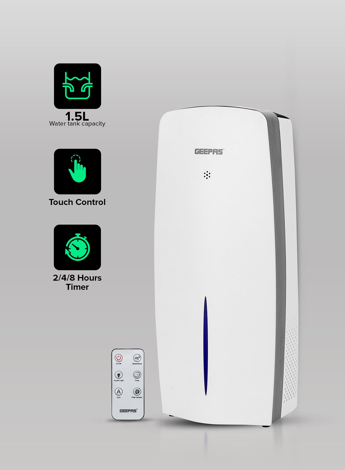 GEEPAS Digital Air Purifier and Humidifier, Advanced Filtration ...