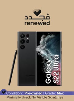 Samsung Renewed - Galaxy S22 Ultra Single SIM Black 12GB RAM 256GB 5G ...